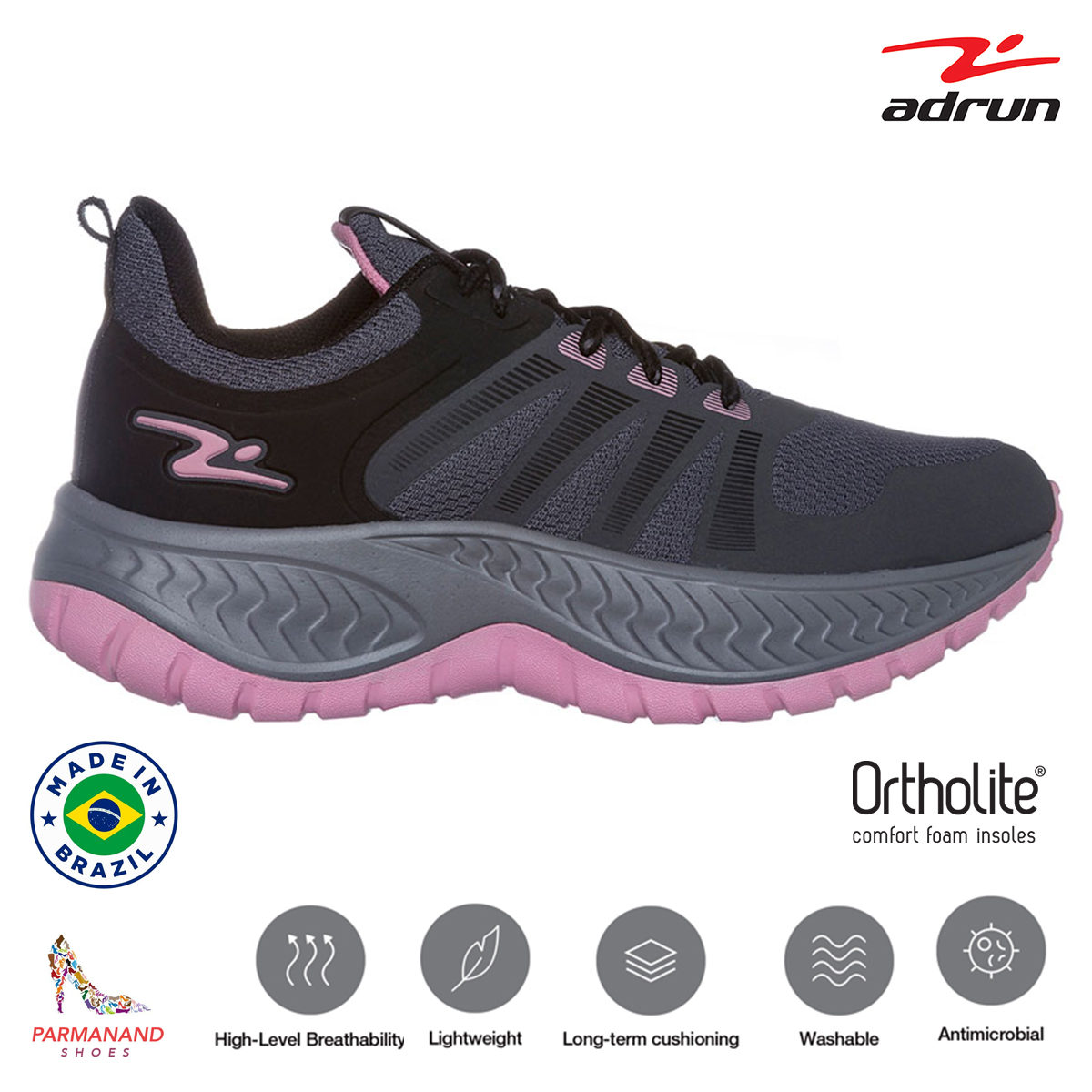 10304F 967 GRAFITE/ BLACK/ CHICLETE - Parmanand Shoes